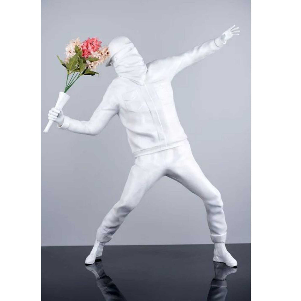 Banksy Sculpture: Flower Power with Throwing Man | The Artchi