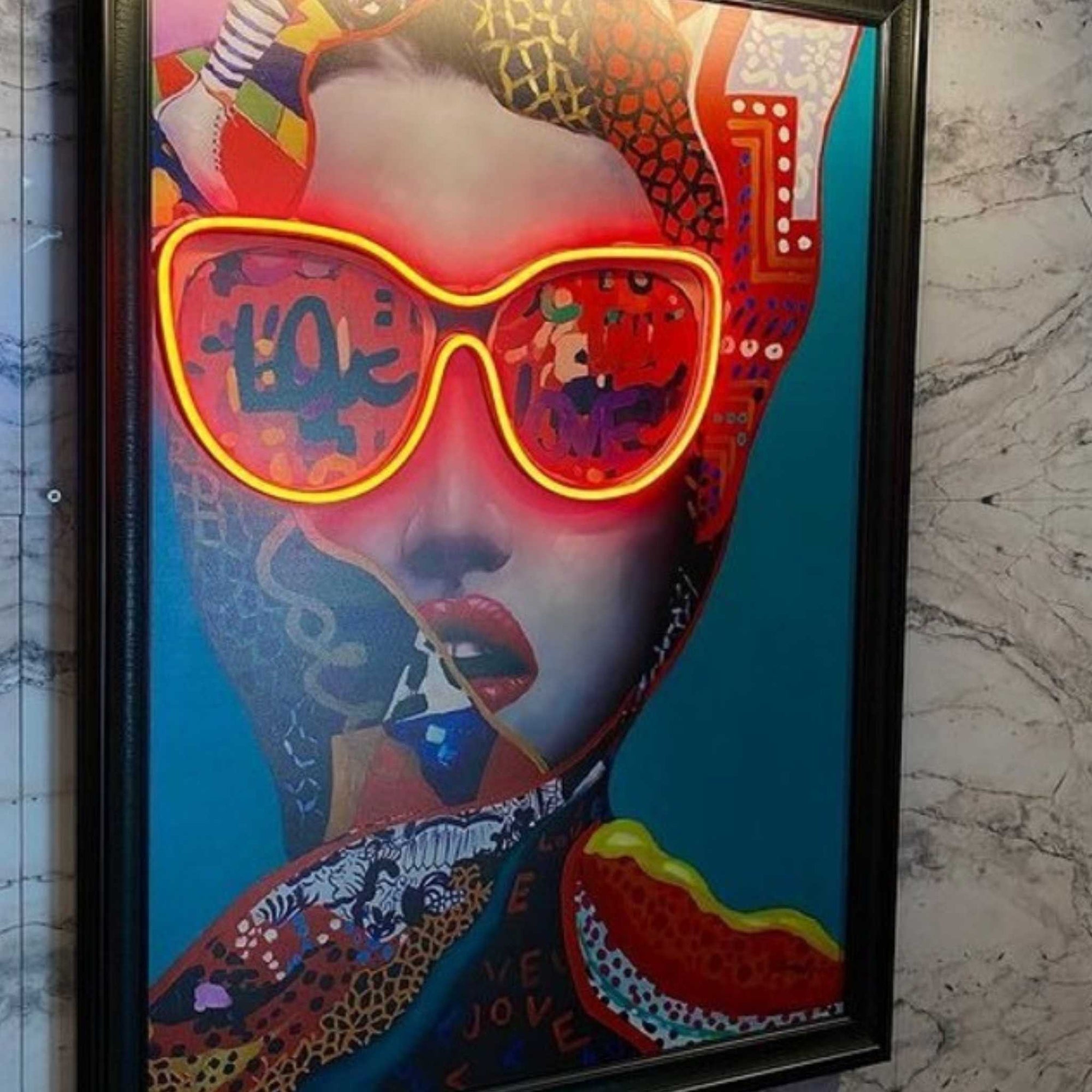 Buy Vibrant Glamour: Neon Sign Wall Art - Pop Art Woman | Artchi