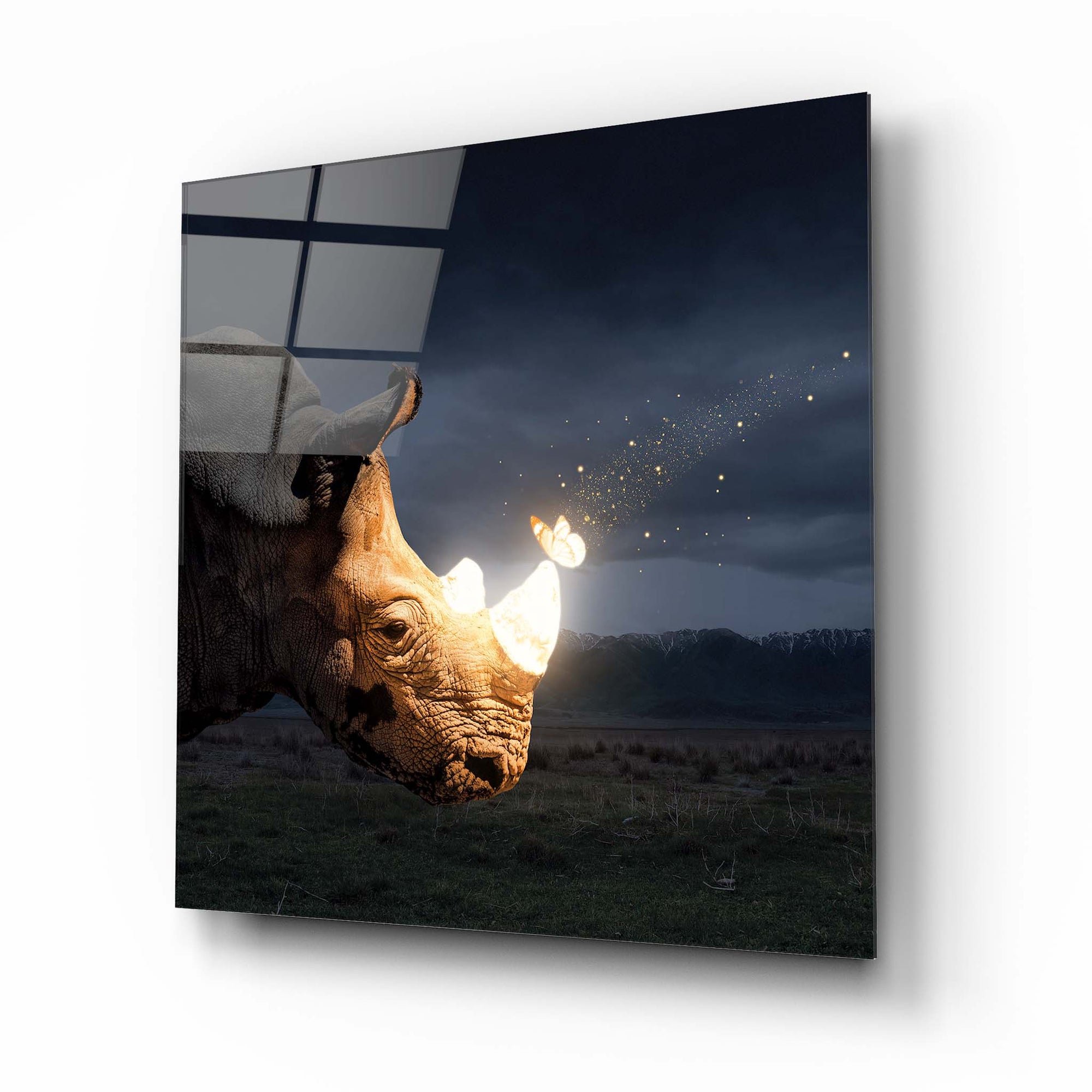 Buy Rhino Glass Wall Art | Artchi