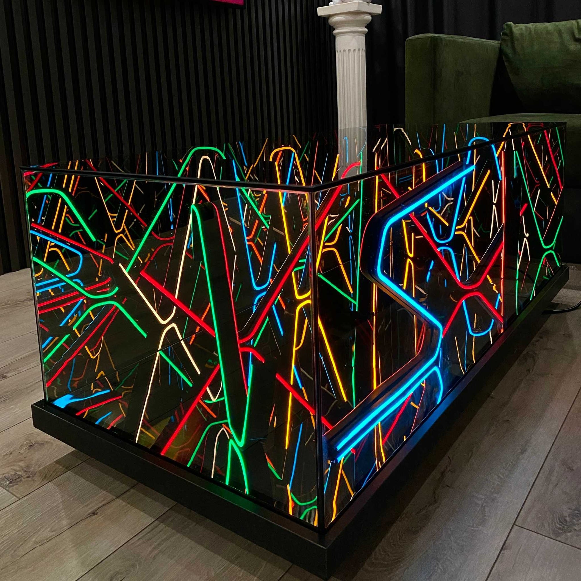 The Artchi's Radiant Neon Coffee Table - Vibrant Elegance