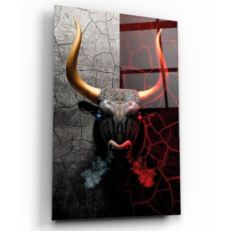 Bull Glass Wall Art