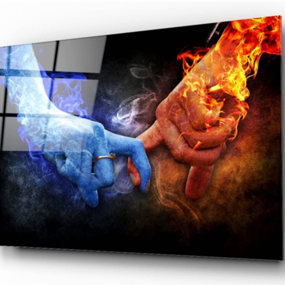 Ice and Fire Glass Wall Art