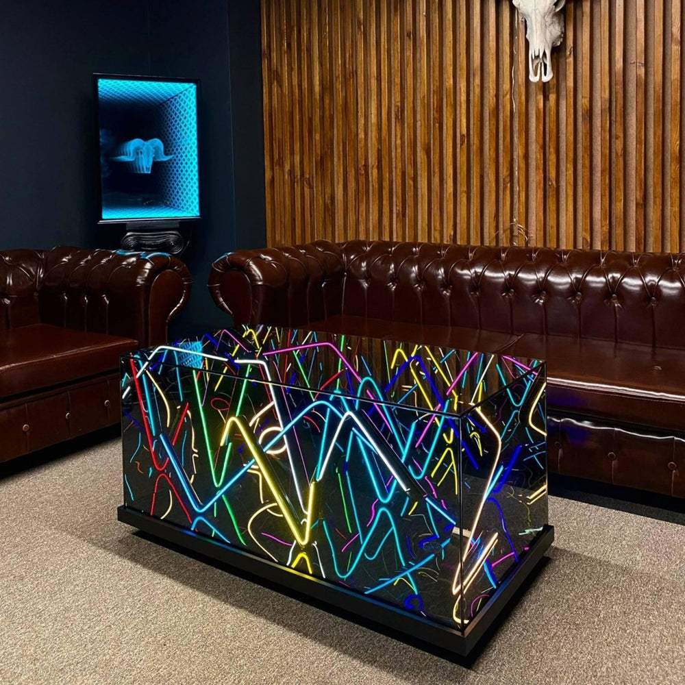 The Artchi's Radiant Neon Coffee Table - Vibrant Elegance