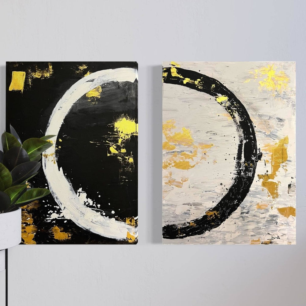 Live and Death Original Painting on Canvas & Set of 2 - By Dervis Akdemir