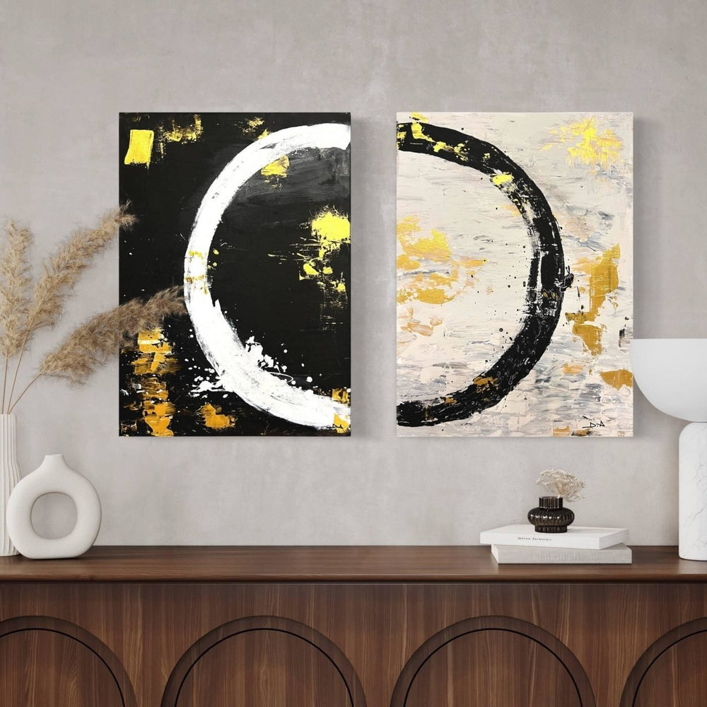 Live and Death Original Painting on Canvas & Set of 2 - By Dervis Akdemir