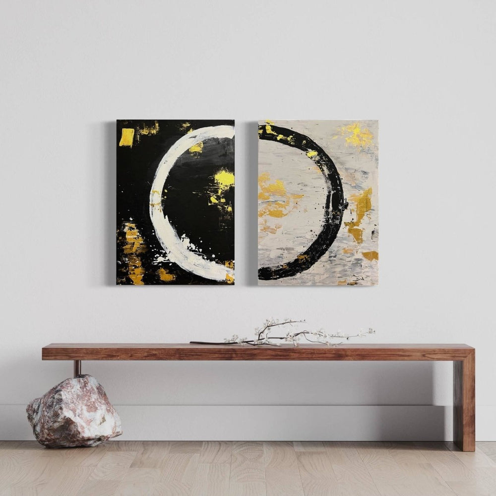 Live and Death Original Painting on Canvas & Set of 2 - By Dervis Akdemir