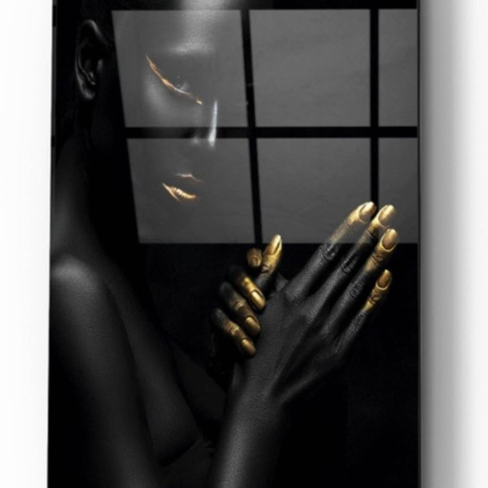 Buy The Golden Hand Glass Wall Art | Artchi